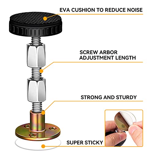 Tiilan Headboard Stoppers for Wall, Adjustable Threaded Bed Frame Anti-Shake Tool, Bed Frame Bumper Guards, Stable Tool for Bed, Cabinet, Sofa - Pack of 4 (1.0-3.2 in)