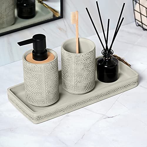 Concrete Tray, Bathroom Trays for Counter, Stone Tray, Cement Tray, Vanity Trays for Bathroom and Home Decor, 11L x 4.9W x 1.1H inches