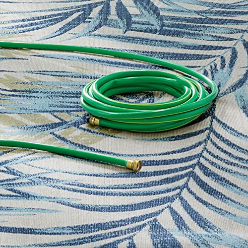 Tommy Bahama Malibu Palm Springs Coastal Indoor/Outdoor Area Rug, Ivory/Aqua Blue, 5'3"x7'3"