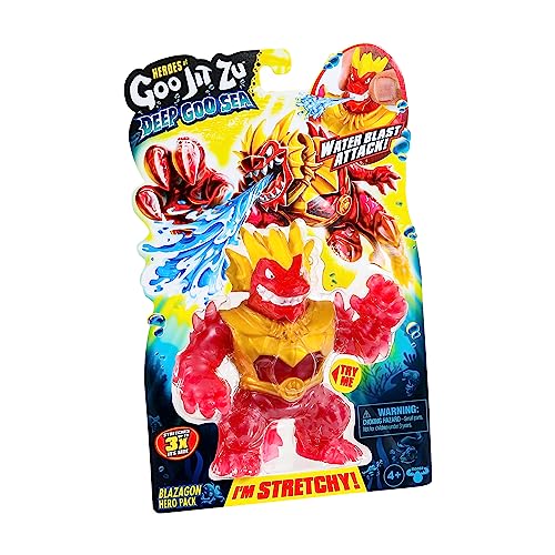 Heroes of Goo Jit Zu Deep Goo Sea Blazagon Hero Pack. Super Stretchy, Goo Filled Toy. with Water Blast Attack Feature. Stretch Him 3 Times His Size!