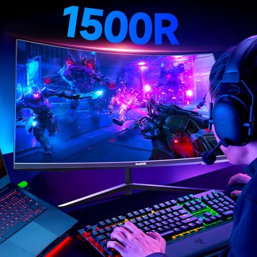 Gawfolk 32" Curved Computer Monitor, 144Hz 165Hz Gaming Display, Full HD 1080p Home Office Business PC Monitor, Ultra-Thin Zero Frame