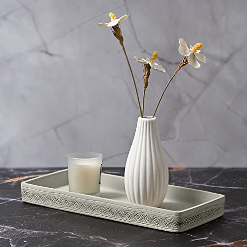 Concrete Tray, Bathroom Trays for Counter, Stone Tray, Cement Tray, Vanity Trays for Bathroom and Home Decor, 11L x 4.9W x 1.1H inches