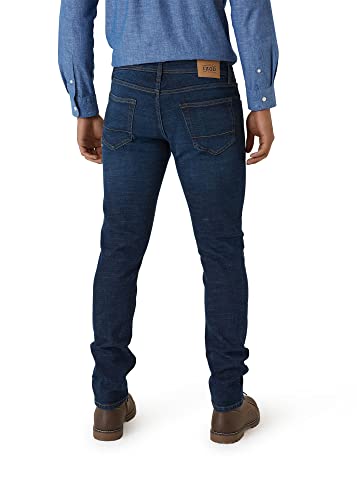 IZOD Men's Slim Fit Jeans - Breathable Cotton Non-Restrictive Comfort Durable Stretch Jeans - Stylish Denim Jeans for Men, Size 32W x 30L, Dark Harlow