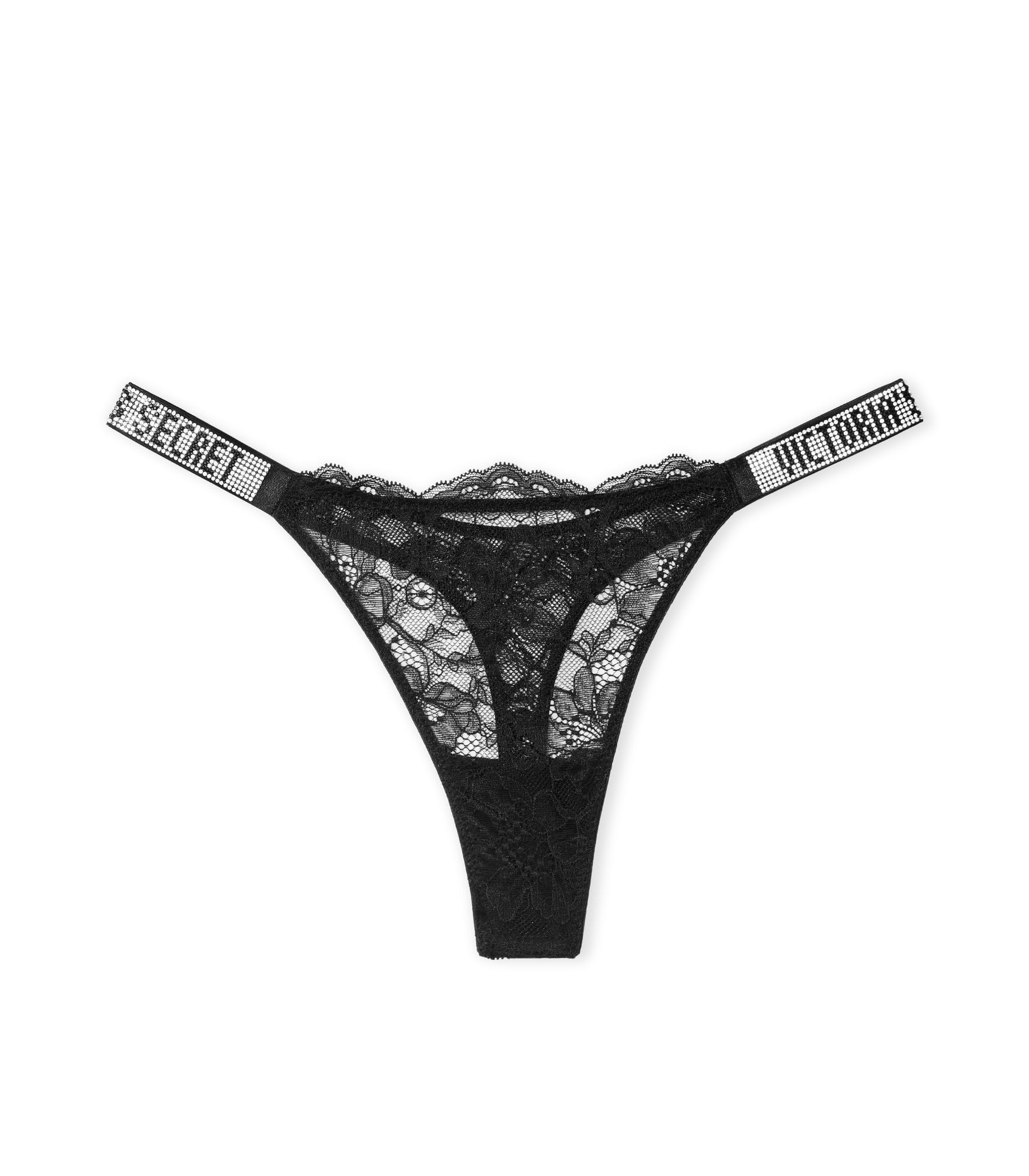 Victoria's Secret Very Sexy Lace Thong Women's Underwear, Panties for Women, Black, M