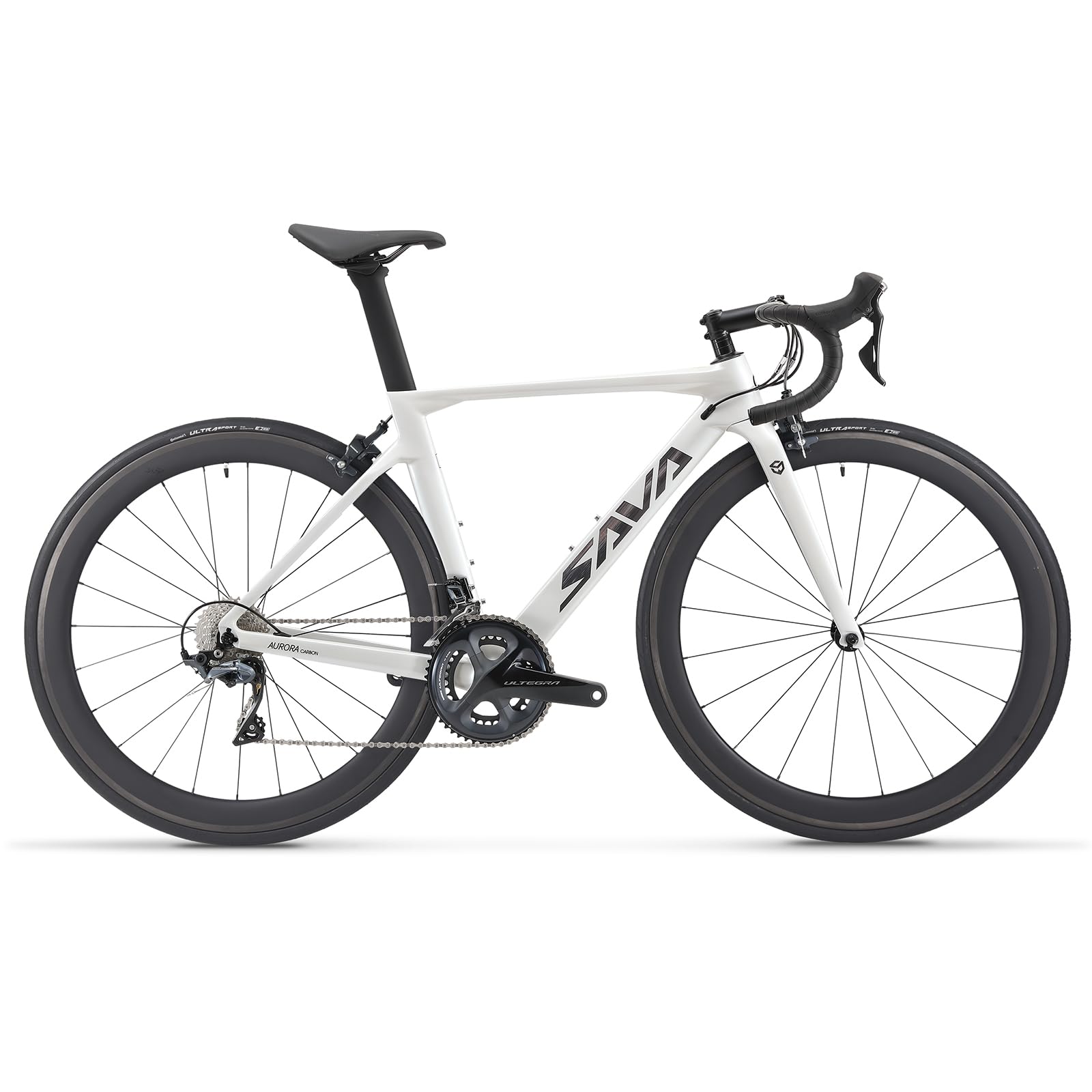 SAVADECK Carbon Road Bike 700C Carbon Frame Racing Bicycle with R8000 22 Speed GroupSet, 25C Tire for Men/Women.(White 54cm)