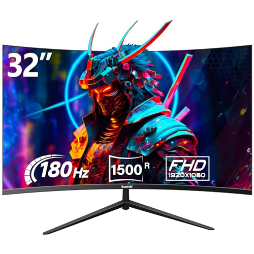 Gawfolk 32" Curved Computer Monitor, 144Hz 165Hz Gaming Display, Full HD 1080p Home Office Business PC Monitor, Ultra-Thin Zero Frame