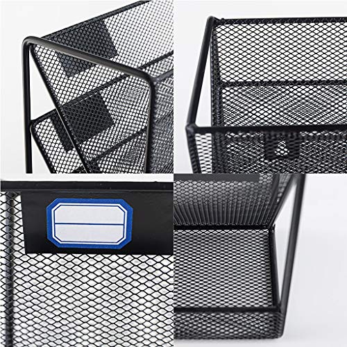 Storage Newspaper Baskets Magazine Rack Wall-Mounted Multifunctional Desktop File Rack Metal Multi-Layer Folder Box Office Supplies (Color : Black, Size : 321041cm)