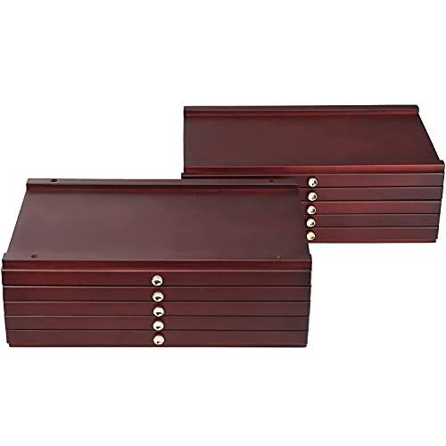 MEEDEN 10-drawer Wood Artist Supply Storage Box, Portable Beechwood Multifunctional Pencil Brush Organizer Wood Box with Drawer&Compartments for Pastels, Pencils, Pens, Makeup Brushes(Mahogany Color)