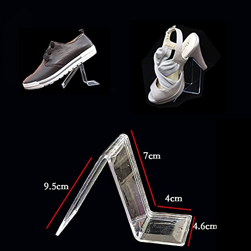 UUYYEO 8 Pcs Clear Acrylic Shoe Store Display Stands Sandal Display Stands Shoe Display Shelf Rack Holder A