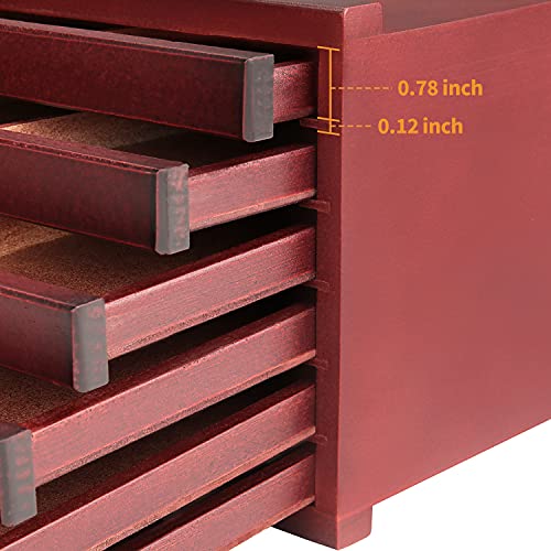 MEEDEN 10-drawer Wood Artist Supply Storage Box, Portable Beechwood Multifunctional Pencil Brush Organizer Wood Box with Drawer&Compartments for Pastels, Pencils, Pens, Makeup Brushes(Mahogany Color)