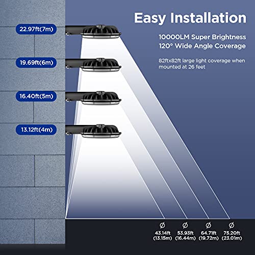 deerdance LED Barn Light, Dusk to Dawn Outdoor Lighting with 80W 10000LM 5000K Daylight, IP65 Waterproof Area Street Light for Farmhouse Barns Garage Yard Warehouse Outdoor Security Lighting
