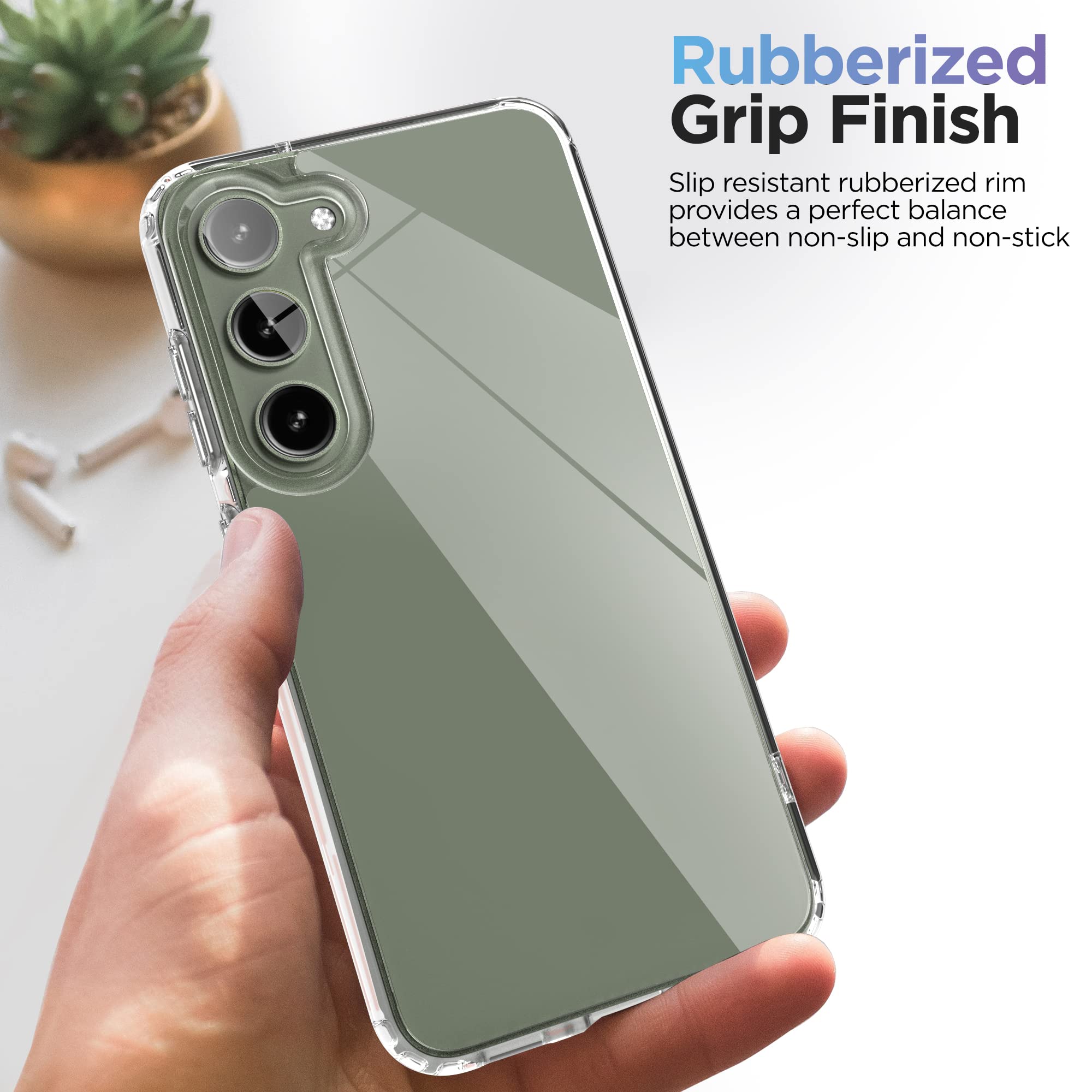 Encased Clear Case with Belt Clip Designed for Samsung Galaxy S23 Plus - Protective Slim Cover with Phone Holster (2023 Release S23+)