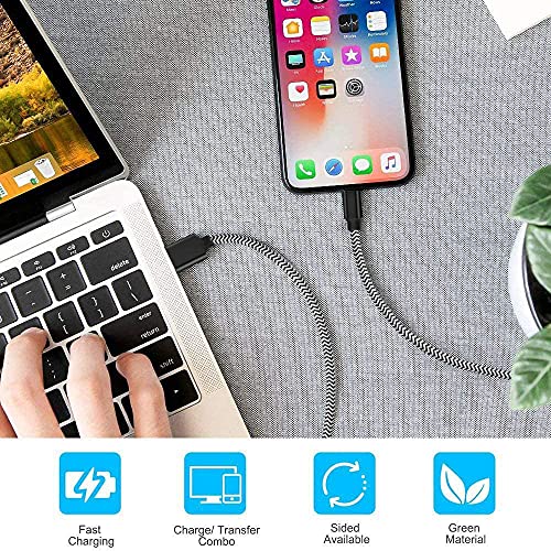 GKW Short iPhone Charger Cable 1ft Power Bank Cable,1 Foot Lightning Cable Compatible with iPhone 12 Pro Max/12 Mini/11 Pro Max/Xs Max/XR/X/8 Plus/SE 2020/7/6/5/se,Black
