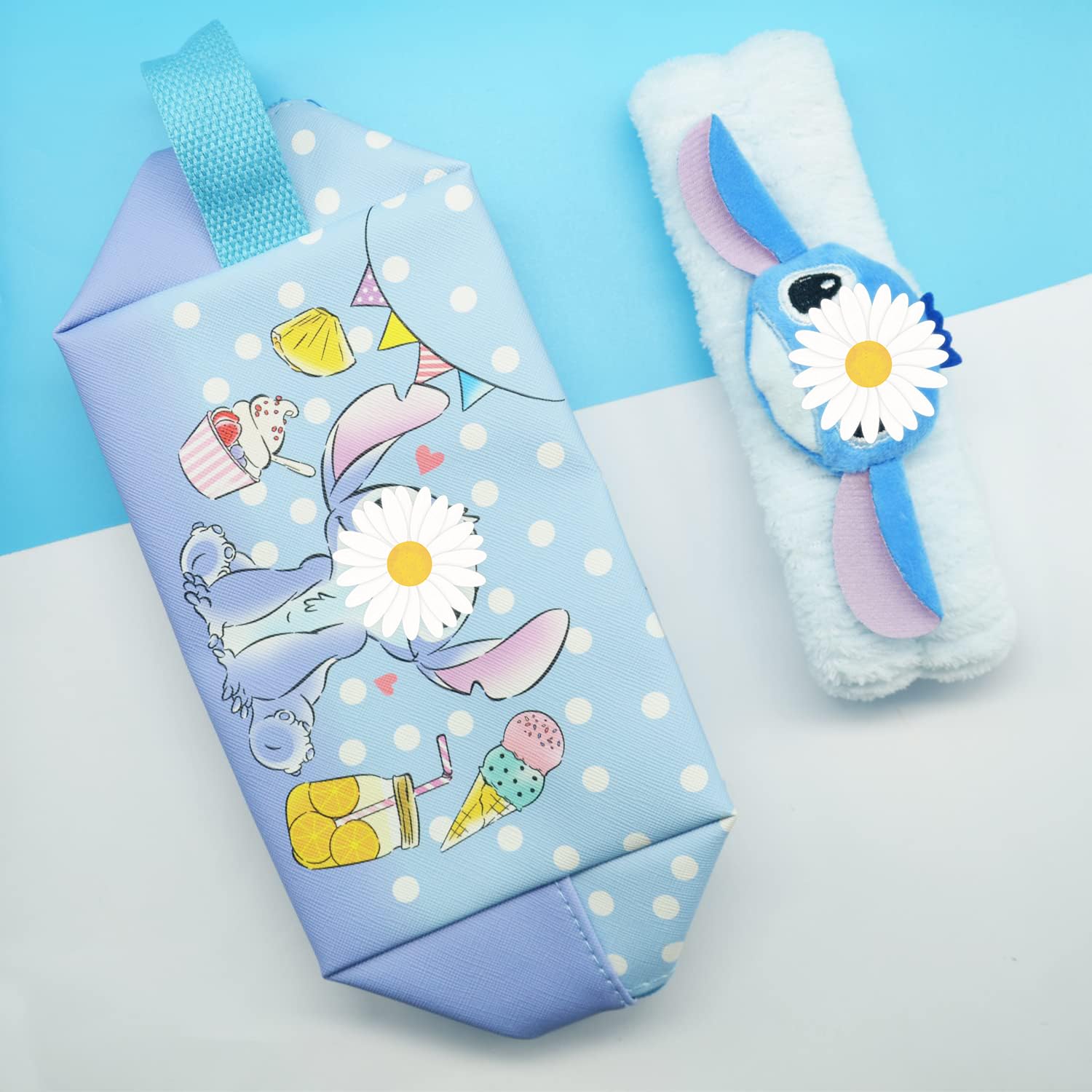Rondlaho Kawaii Travel Cosmetic Bag with Hair Band
