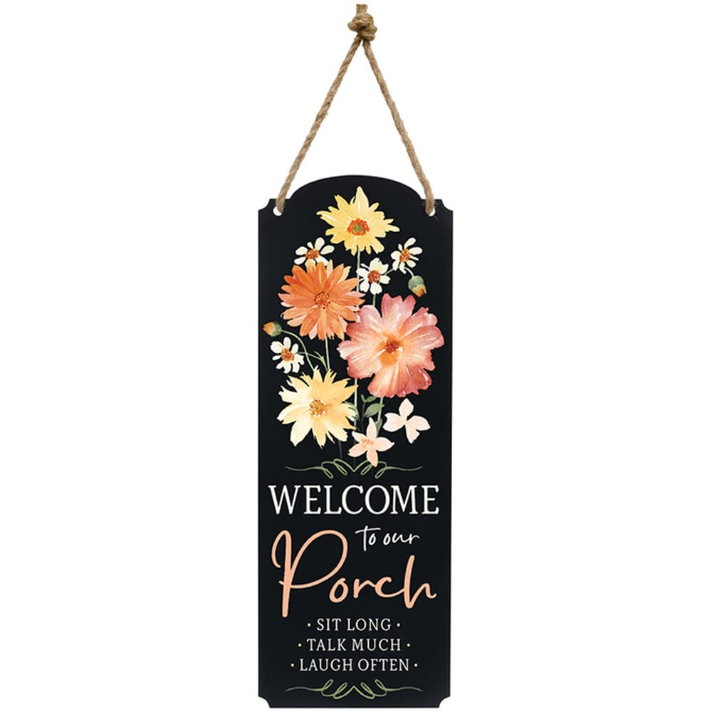 Carson Welcome to Our Porch Decorative Indoor/Outdoor Metal Wall Sign for Porch, Patio, Home Decor - Hanging Welcome Sign