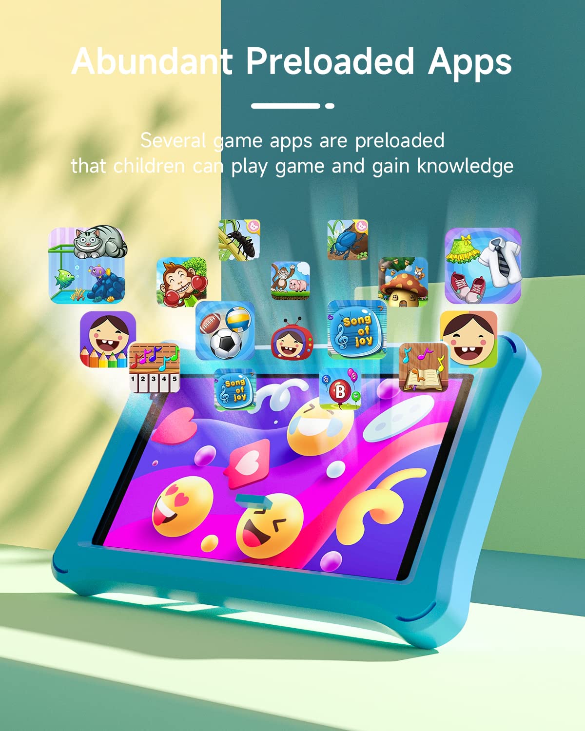 Tablet for Kids, 8 inch Kids Tablet 2GB RAM 32GB ROM Android 11 Tablets IPS Touch Screen 1280x800, Iwawa & Parent Control Toddler Tablet, WiFi, Dual Camera, 4300mAh Battery, Shockproof Case, Blue