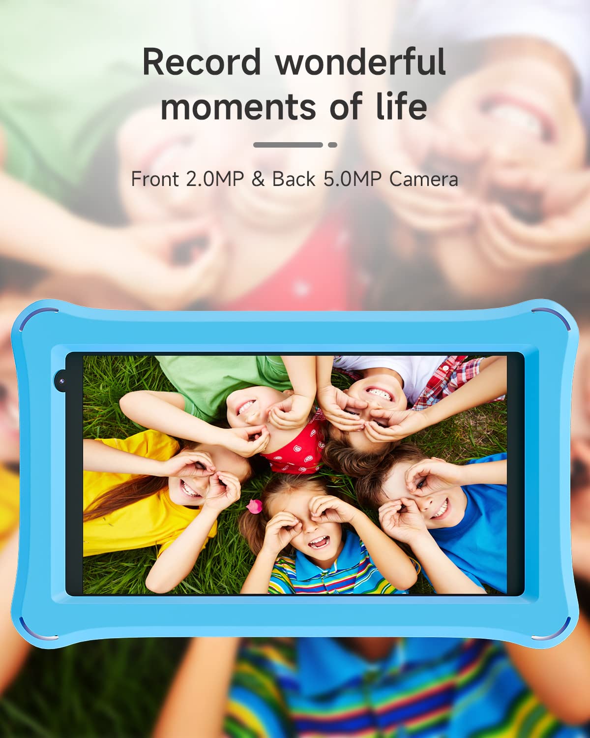 Tablet for Kids, 8 inch Kids Tablet 2GB RAM 32GB ROM Android 11 Tablets IPS Touch Screen 1280x800, Iwawa & Parent Control Toddler Tablet, WiFi, Dual Camera, 4300mAh Battery, Shockproof Case, Blue