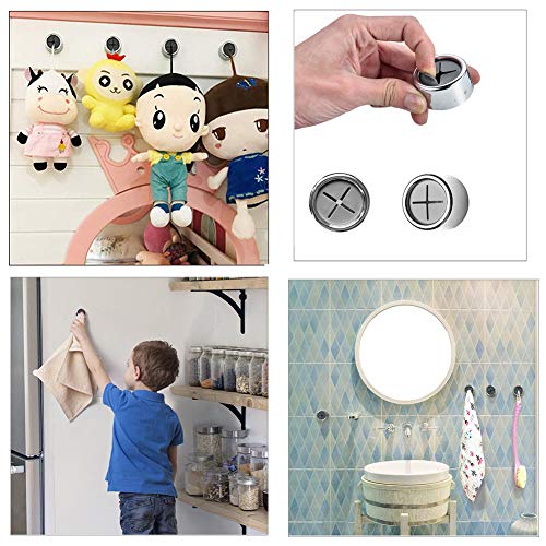 3pcs Adhesive Tea Towel Holders Hooks Round Wall Mount Hook for Bathroom, Kitchen and Home, No Drilling Required