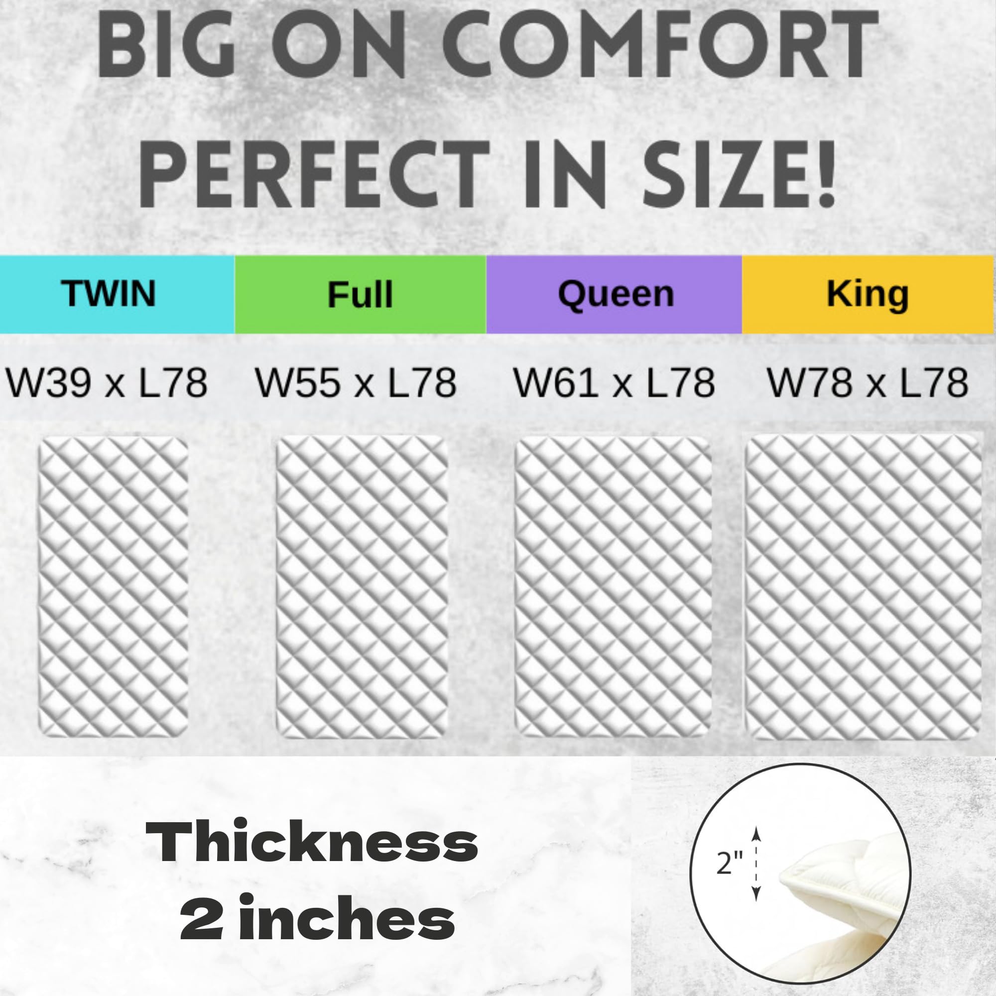 MIINA Japanese Futon Mattress, Made in Japan King (78"×78") White, Foldable Floor Lounger Bed Tatami Mat, Roll Up Sleeping Pad, Shikibuton