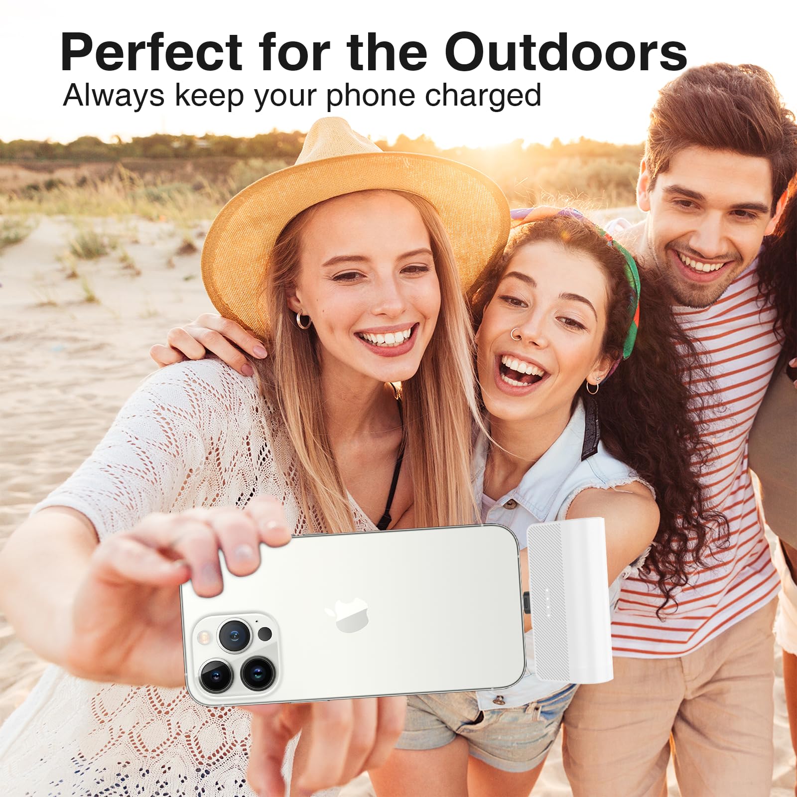 ATGIH Portable Charger for iPhone,5000mAh Ultra-Compact Fast Power Bank Compatible with iPhone 6/7/8/SE/11/XR/12/12 Pro Max/13/13 Pro Max/14/14 Pro Max/14 Plus/iPad Series(White)