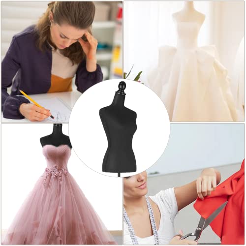 Encomle Dress Form Female Mannequin Torso, Height Adjustable Mannequin Body with Stand for Sewing, Display, Black