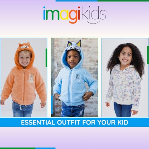 Bluey Little Boys Cozy Sherpa Zip Up Cosplay Hoodie 6 Blue