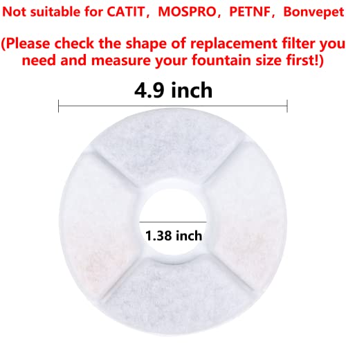Intpro Cat Water Fountain Filter Replacement 16 Pack Automatic Flower Water Dispenser Filter Compatible With YOUTHINK ISYOUNG PEDY KOALAD HAPPYPAPA 54oz/1.6L/2L/2.4L