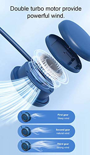 INNOLIFER Neck fan Portable Leafless USB charging personal fan with Universal Swivel Hose 3-level Air Flow 720°up and down Left and Right Adjustable Wind Easy Folding and Free Storage
