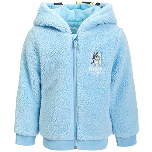 Bluey Little Boys Cozy Sherpa Zip Up Cosplay Hoodie 6 Blue