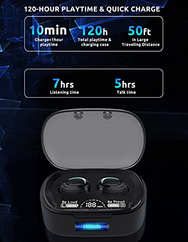 VOLT PLUS TECH Wireless V5.1 PRO Earbuds Compatible with Nokia 150 IPX3 Bluetooth Touch Waterproof/Sweatproof/Noise Reduction with Mic (Black)