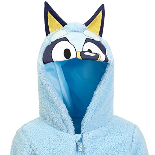Bluey Little Boys Cozy Sherpa Zip Up Cosplay Hoodie 6 Blue