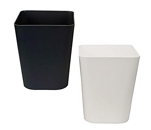 XIAOXG 6 Liter / 1.6 Gallon Small Trash Can Wastebasket for Kitchen Office Bathroom(White and Black)
