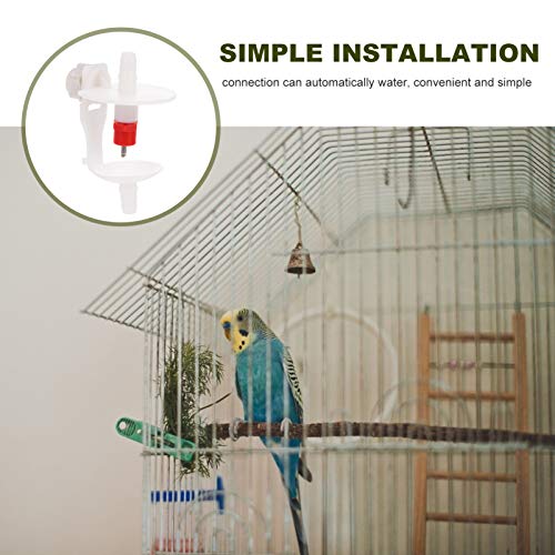 balacoo Bird Water Dispenser 4pcs Bird Water Feeder Automatic Parrot Water Bottle Pet Bird Plastic Drinker Bowl Waterer Clip Dispenser for Cage Pet Budgie Lovebirds Cockatiel Poultry Auto Feeder