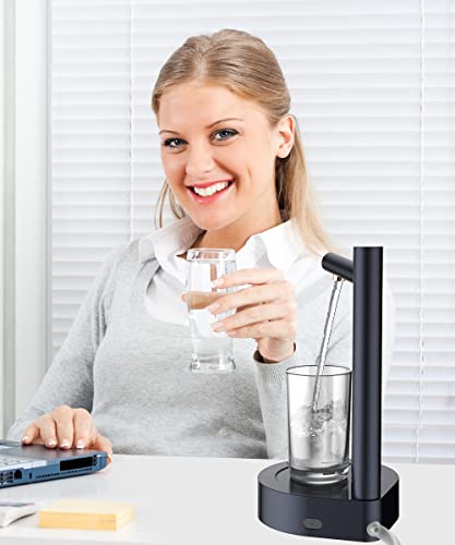 ATIDIE Intelligent Desktop Water Bottle Dispenser,USB Charging Automatic Drinking Water Bottle Pump for 5 Gallon & Universal Bottles, Portable Electric Water Dispenser for Home,Office,Outdoor (Blue)