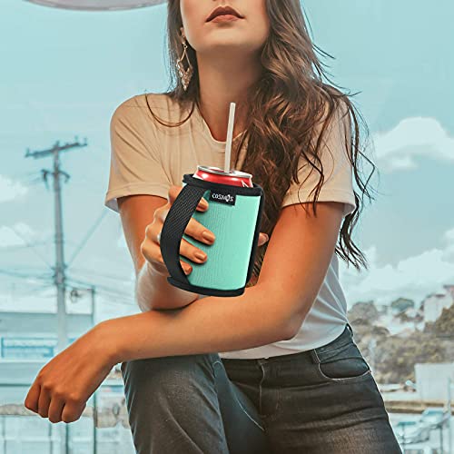 Cosmos Pack of 3 Soft Neoprene Can Cooler Sleeve Insulator Can Cover Insulated Can Sleeves with Handle for Standard 12 Fluid Ounce Drink & Beer Cans