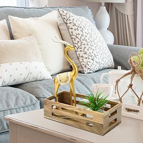 Reviaras Wooden Tissue Box Cover, Tissue Box Holder with Slide-Out Bottom, (Acacia) (Wood)