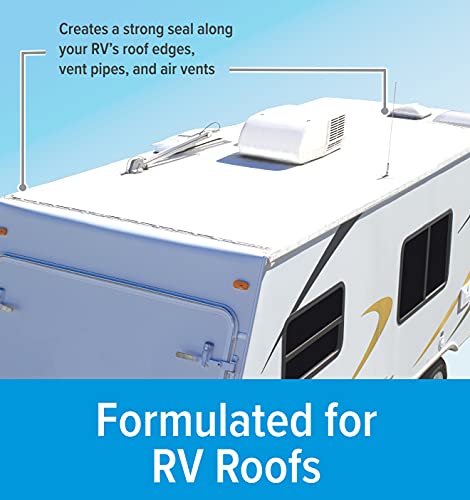 Camco Self-Leveling RV Roof Sealant | Creates a Strong Seal Along Your RV's Roof Edges, Vent Pipes & Air Vents | Easy to Apply | for Horizontal Applications (41464), White
