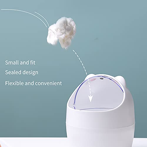 Mini Desk Trash Can, Cute Bear Shape Trash Can, Wastebasket 4 L Capacity Cartoon Desktop Trash Can with Lid Garbage Container Bin Small Garbage can with for Bathroom Kitchen Office Dorm