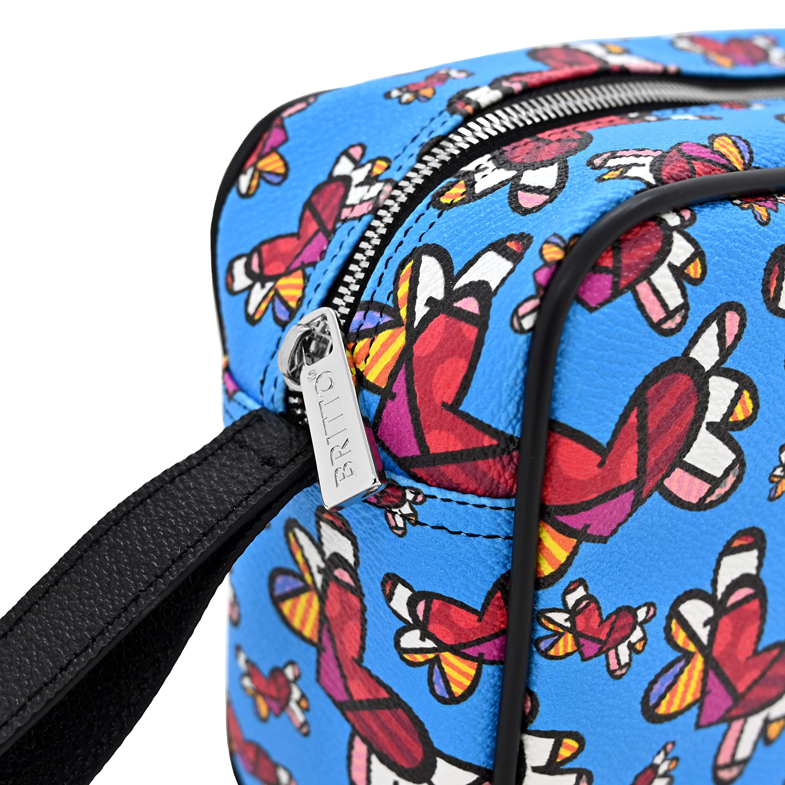 BRITTO Romero Vegan Leather Toiletry Case, Flying Hearts