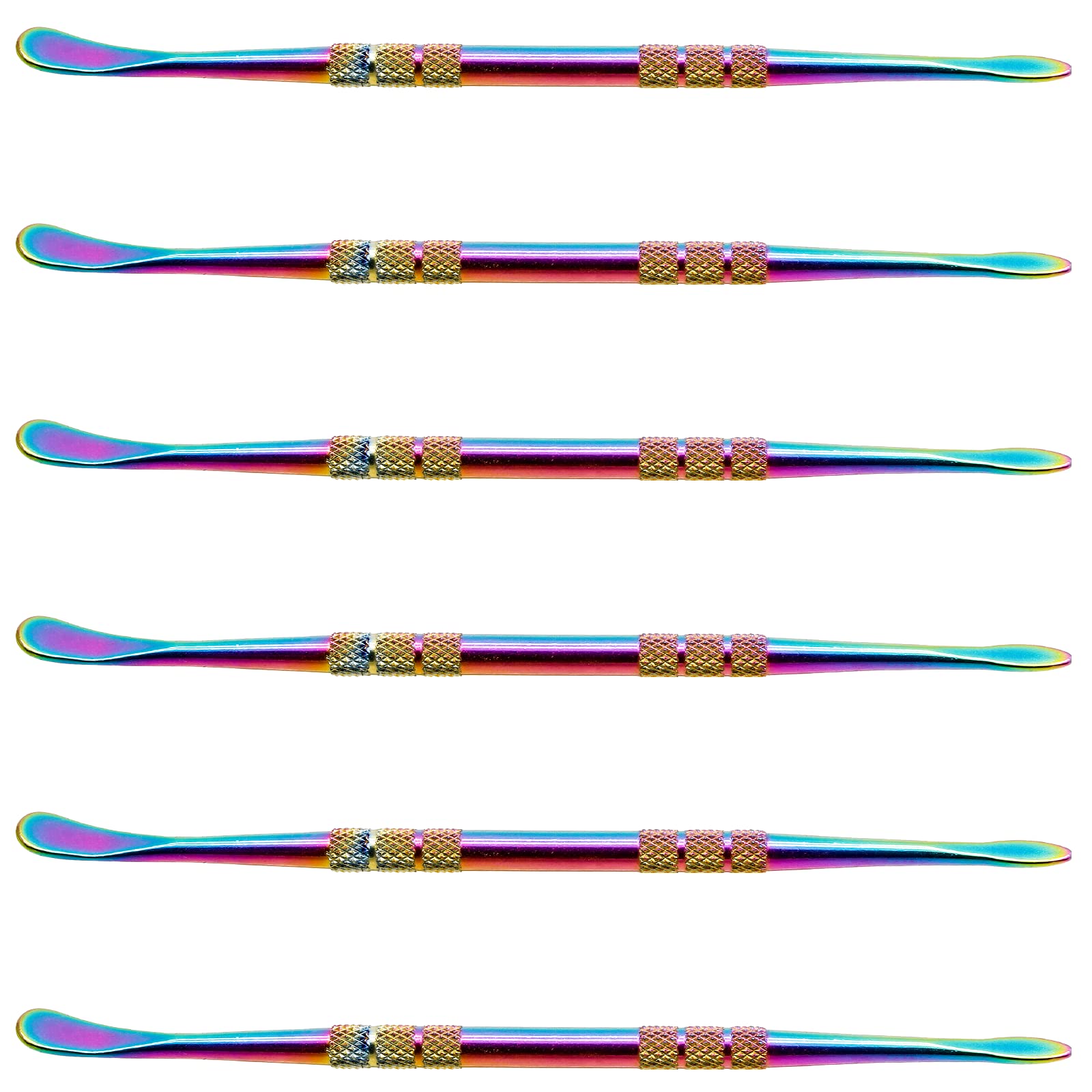 HARSKIYER 6pcs Wax Carving Tools, 4.75 Inch Stainless Steel Double-Ended Sculpting Spoon Tool Clay Sculpting Tools Wax Carving Sculpting Tools (Rainbow)