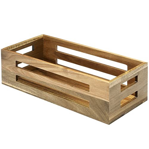 Reviaras Wooden Tissue Box Cover, Tissue Box Holder with Slide-Out Bottom, (Acacia) (Wood)