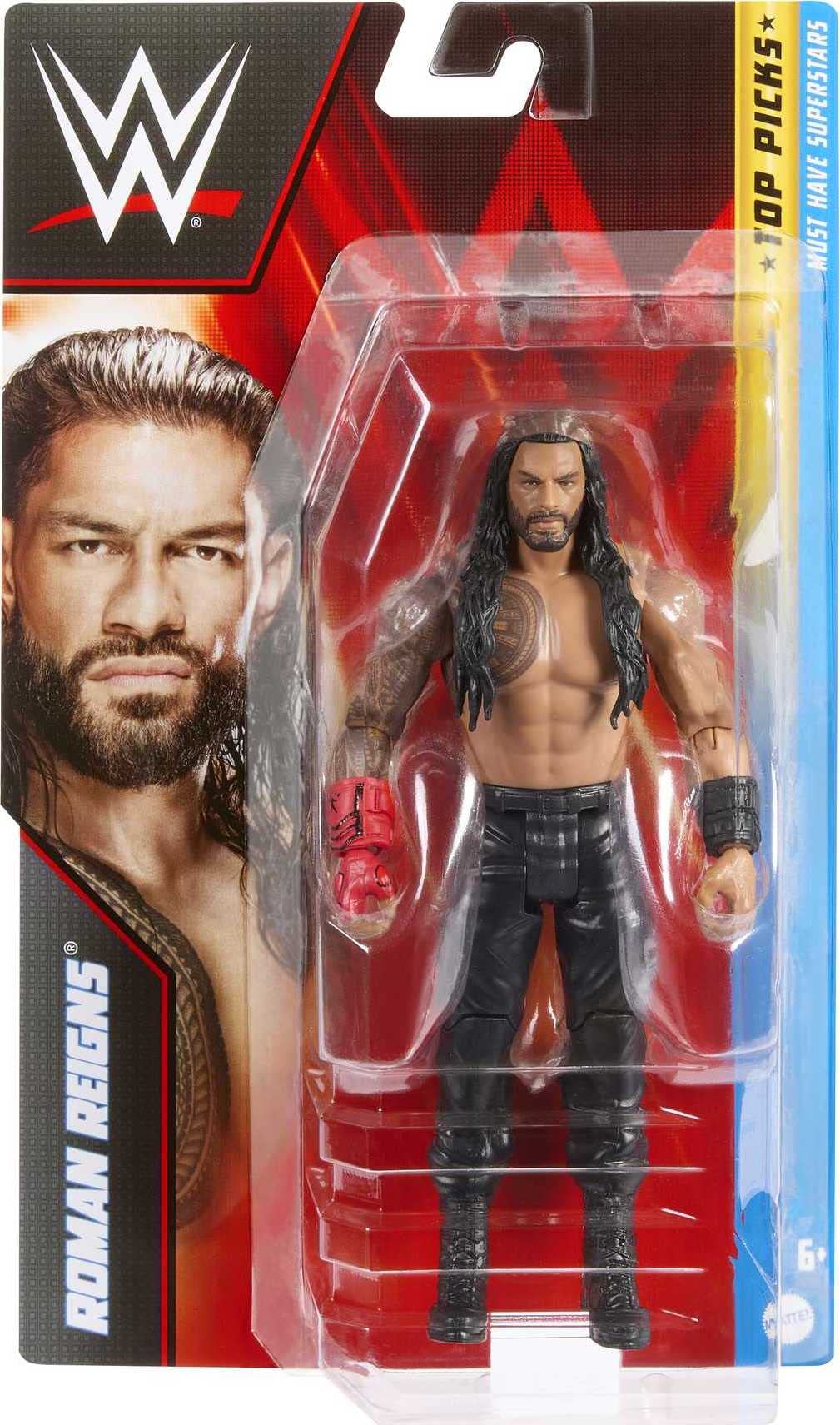 Mattel WWE Elite Collection Top Picks Action Figure, Roman Reigns 6-inch Collectible with 10 Articulation Points & Life-Like Look