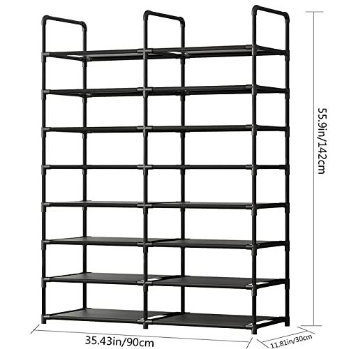 SUOERNUO Shoe Rack Storage Organizer 8 Tier Metal Tall Free Standing Shelf for Closet Entryway Bedroom,Black