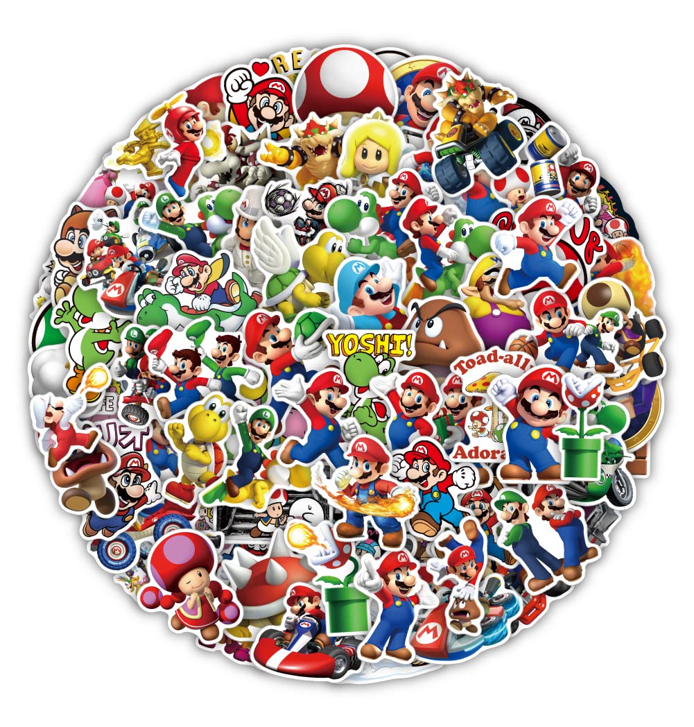 100Pcs Cartoon Stickers Pack, Cool Video Game Stickers Waterproof Vinyl Stickers for Water Bottle Laptop Luggage Skateboard Bike Decals for Kids Teens