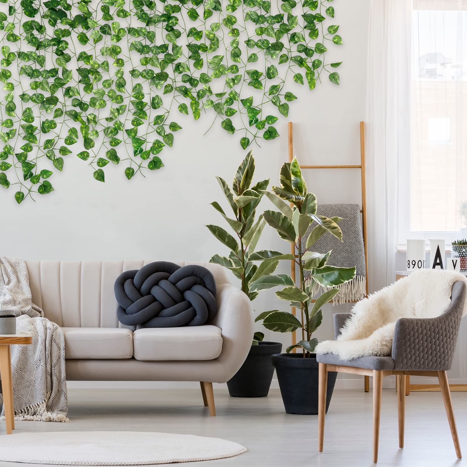 CEWOR 14 Pack 101ft Artificial Ivy Greenery Garland, Fake Vines Hanging Plants Backdrop for Room Bedroom Wall Decor, Green Leaves for Jungle Theme Christmas Party Wedding Decoration