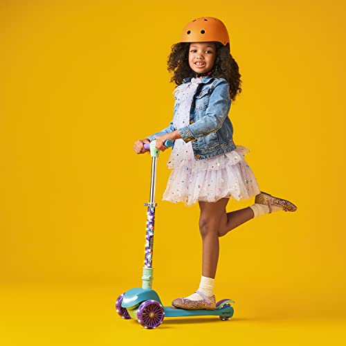 Jetson Little Mermaid LED Light-Up Wheels Scooter for Kids, Height-Adjustable, Easy Folding