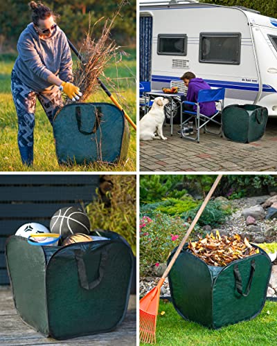 Foxelli Collapsible Trash Can - 46 Gallon Pop Up Trash Can for Camping, Yard, Garden, Lawn & Leaf Waste Bag, Foldable Camping Recycle Bin