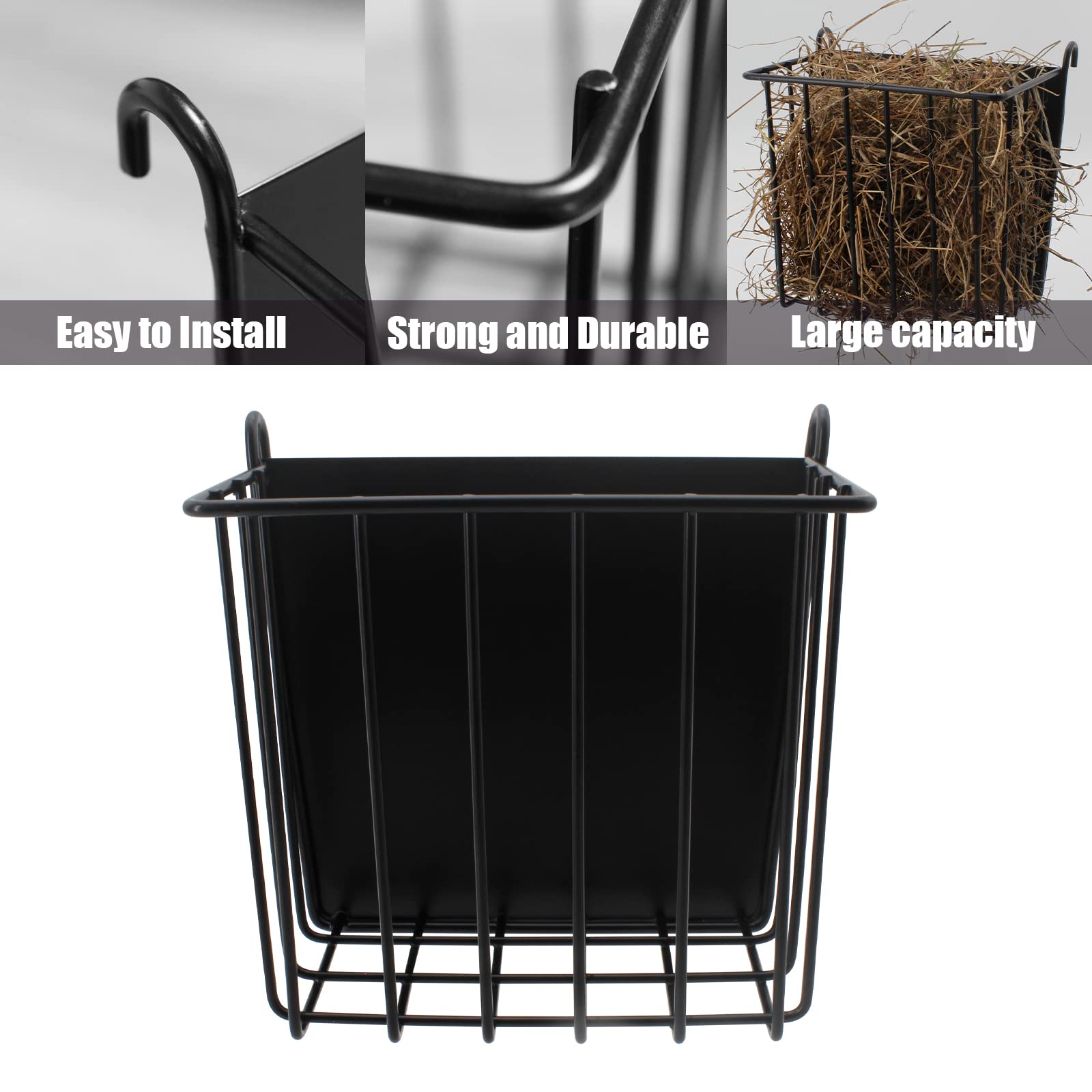 2PCS Rabbit Hay Feeder with Heavy-Duty Metal Frame Hay Holder,for Bunny, Guinea Pigs,Chinchillas-6.9x4.7x6.6 inch……