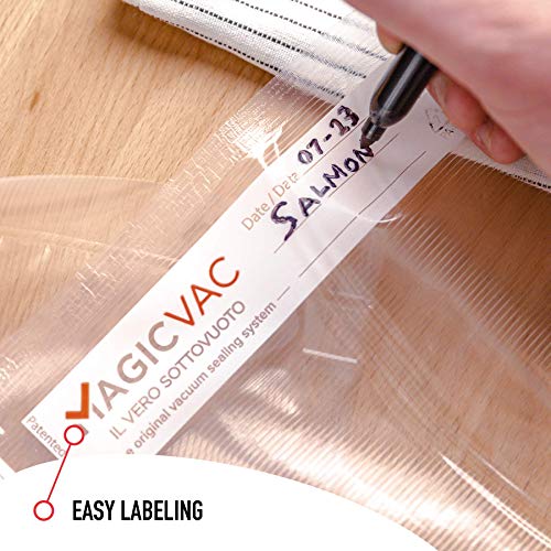 Magic Vac Vacuum Sealer Bags Quart Size 8"x12" 100 Pack Thicker Heavy Duty Material for Sous Vide, Meal Prep, Microwave and Freezer works with Food Saver