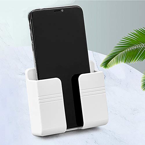 4PC Wall Mount Cell Phone Charging Holder, Black Adhesive Mobile Phone Wall Stand for Charger, Phone Holders for Shower Bed Wall